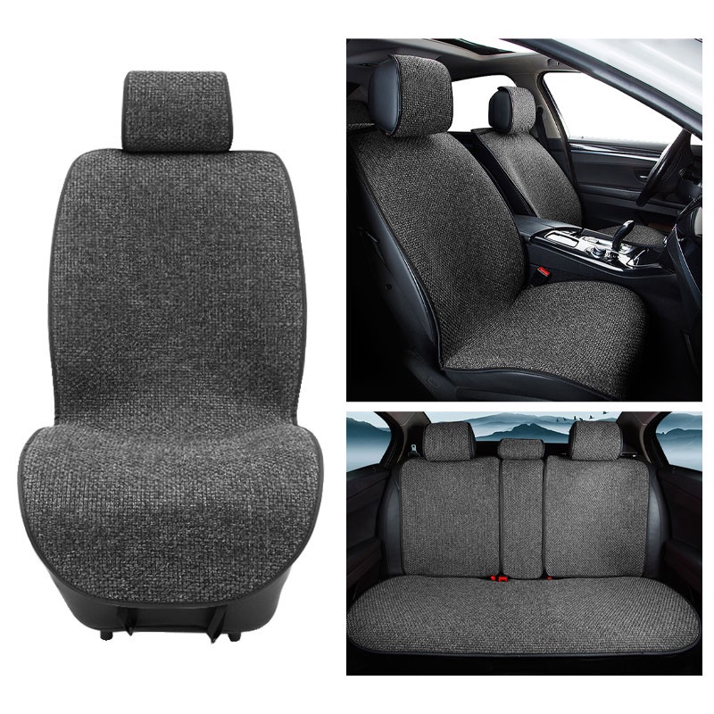 Seametal Linen Car Seat Cover Universal Breathable Five Seats Covers
