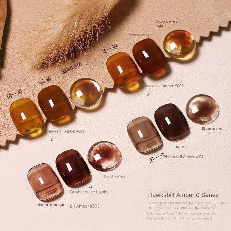 4 Colors Tortoiseshell amber Nail polish gel set Phototherapy Nail Gel ...