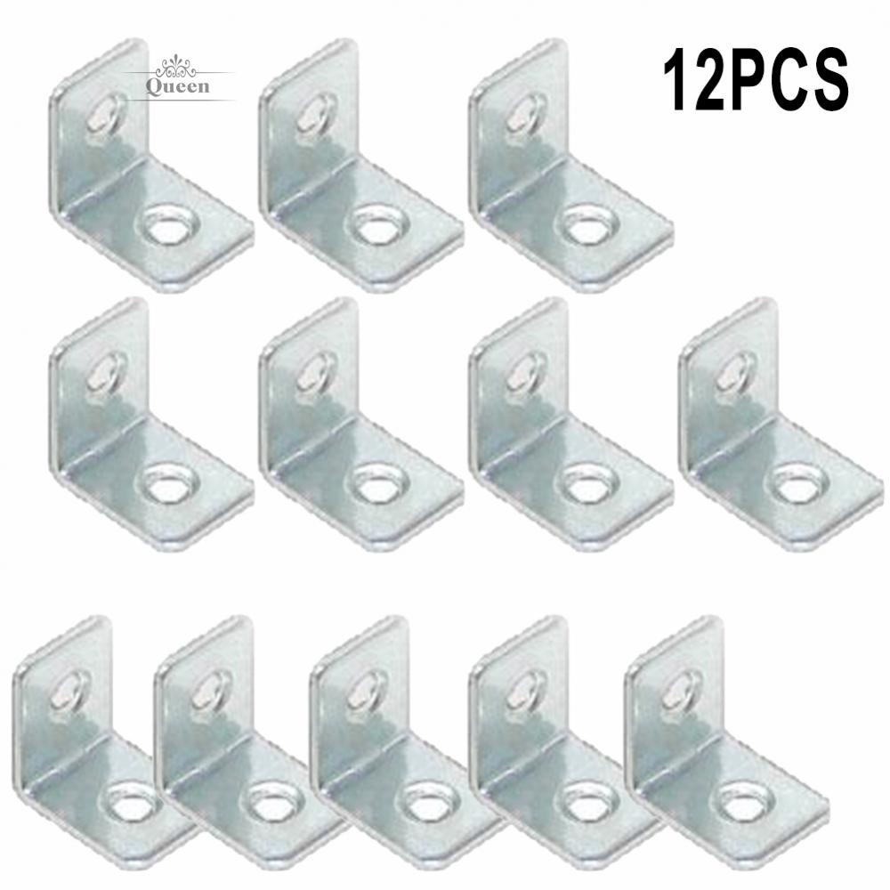 12 X SMALL ANGLE BRACKET FIXING L SHAPE CORNER JOINING REPAIR METAL 15* ...