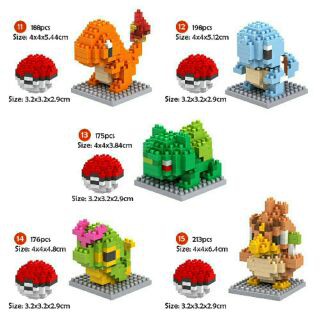 MICRO BRICKS Pokemon Charmander Squirtle Bulbasaur LEGO ALT cartoon ...