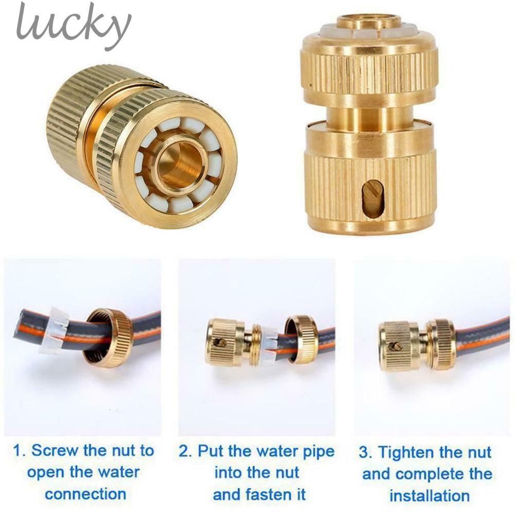 LUCKY~Garden Hose Quick Connect Solid Brass Quick Connector Fitting ...