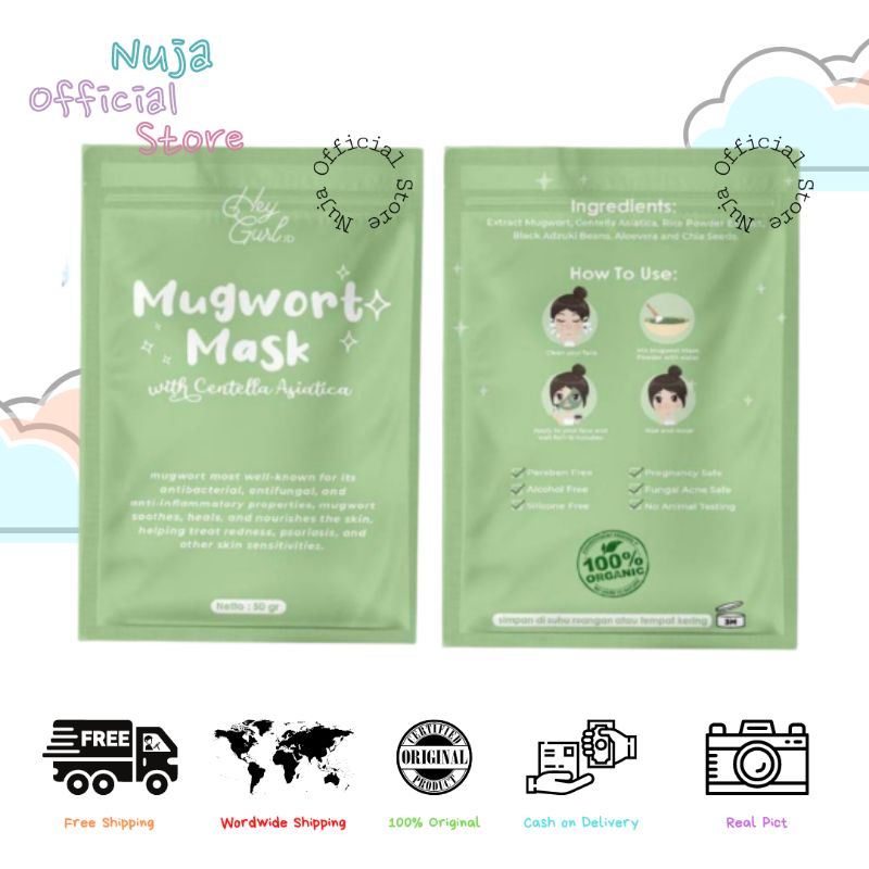 Mugwort Mask WITH CENTELLA ASIATICA HEYGURL | Mask | Mugwort Mask ...