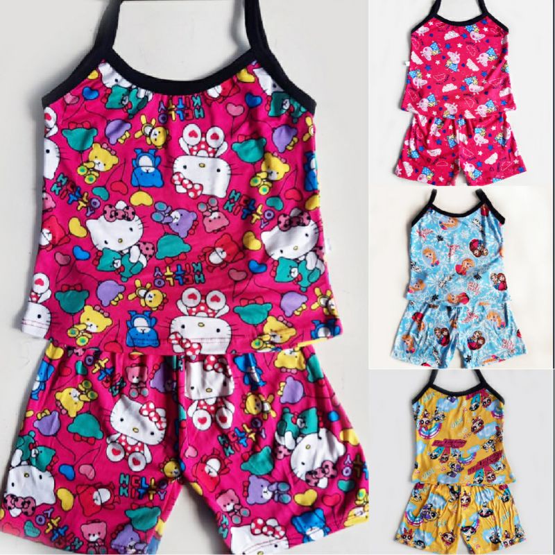 Spaghetti Short for Kids Girl 1-3yrs.old / Terno Set Pambahay | Shopee ...