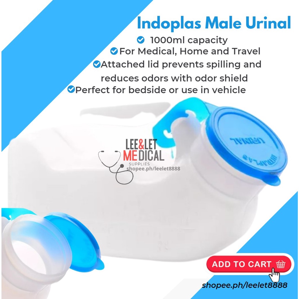 (L&L-J) Reusable Male Urinal (Blue Cap) | Portable Urinal for Men ...