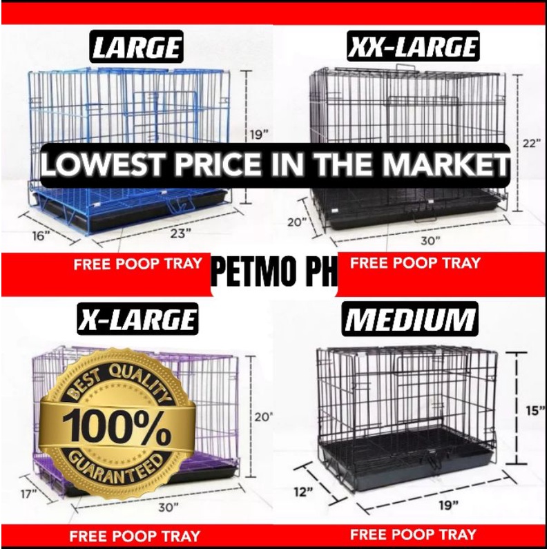 Collapsible DOG CAGE (Free Poop Tray) | Shopee Philippines