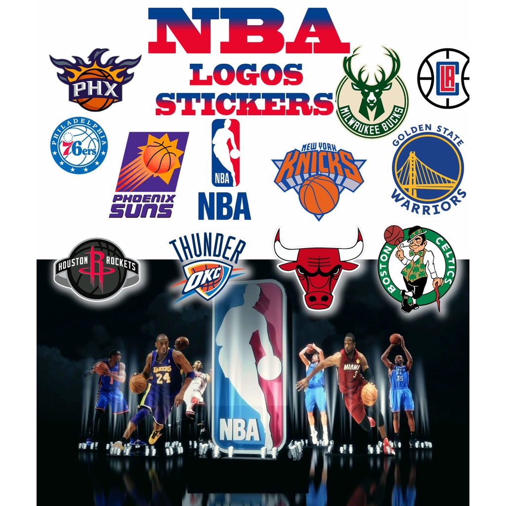 NBA logo stickers waterproof high quality vinyl stickers | Shopee ...
