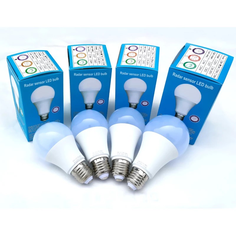 AC 220V Led Bulb Radar Sensor Smart PIR Motion Lamp E27 Auto Body 5W 7W ...