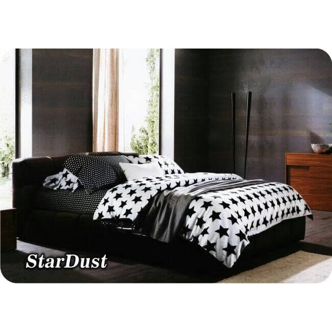 Bg232 BED COVER SET FATA Black And White Star UK.120X200 | Shopee ...