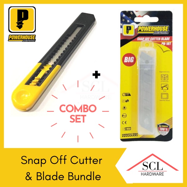 Powerhouse Snap Off Cutter & 10pcs blade refill (Big) | Shopee Philippines
