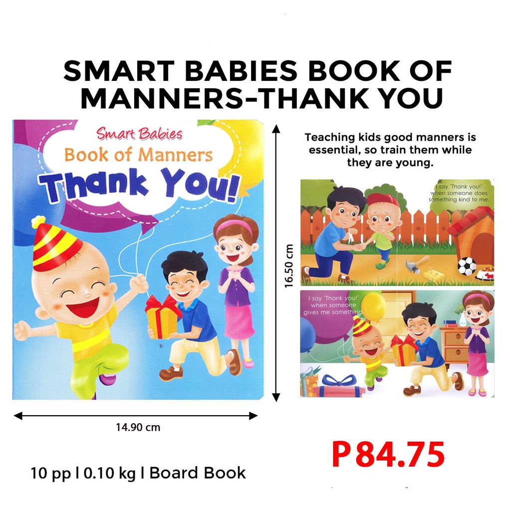 Smart Babies Good Manners Board Books for Toddlers Series 1 Excuse Me ...