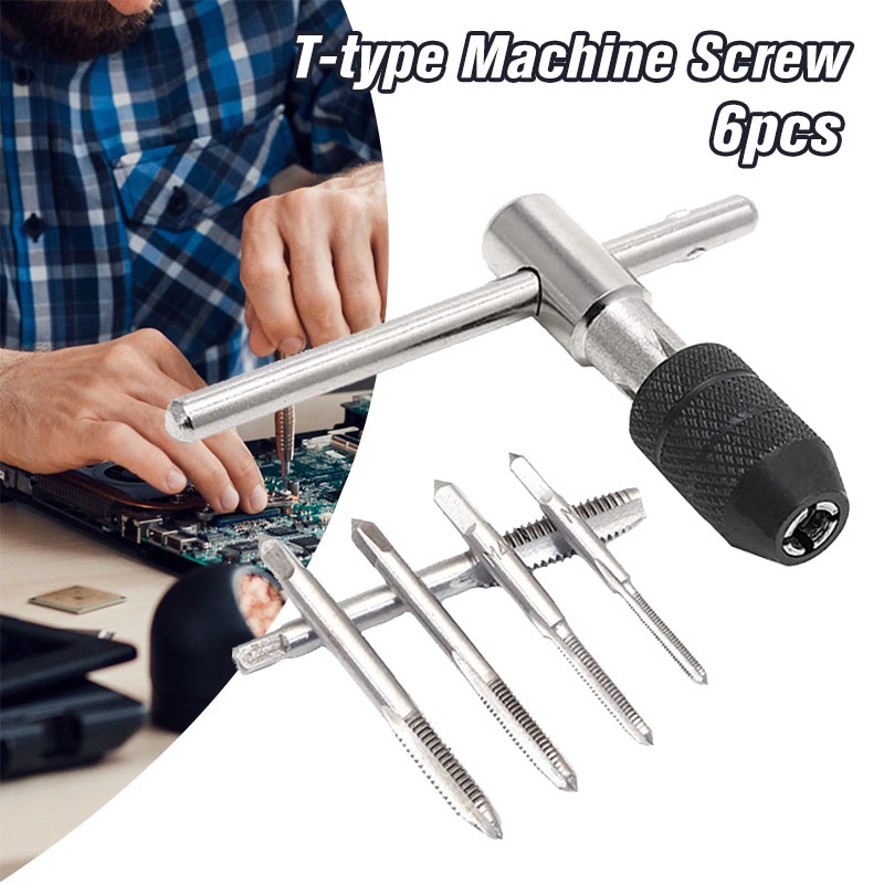 6 PCS Adjustable T-Handle Tap Wrench Set Metric M3 M4 M5 M6 M8 Taps Kit | Shopee Philippines