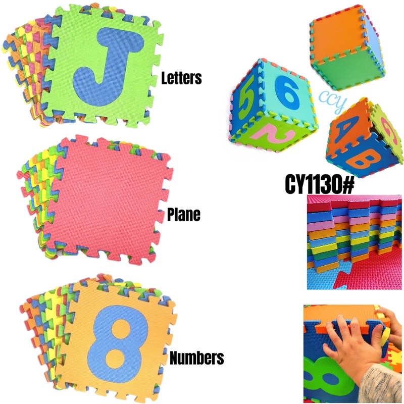 PUZZLE MAT PLAIN/NUMBERS/LETTERS 30x30cm (Assorted/10PCS) | Shopee ...