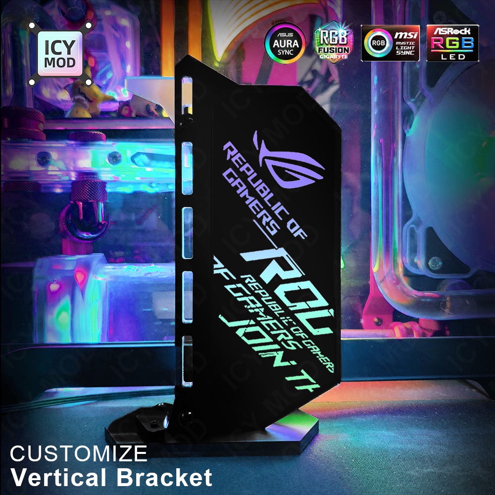 ICY MOD Vertical GPU Bracket Customizable 12V/5V AURA Colorful Video ...
