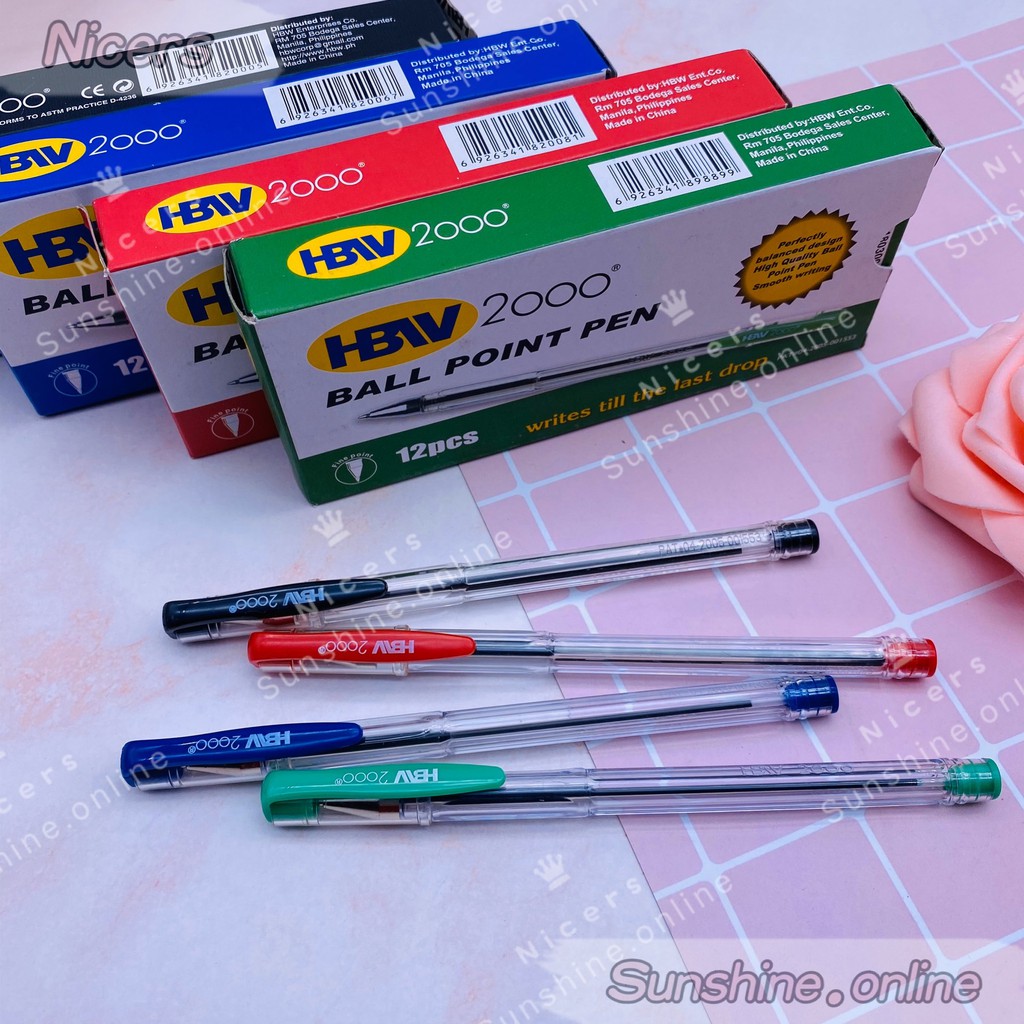 12pcs Original HBW #2000 Ballpen Ball point pen HBW | Shopee Philippines
