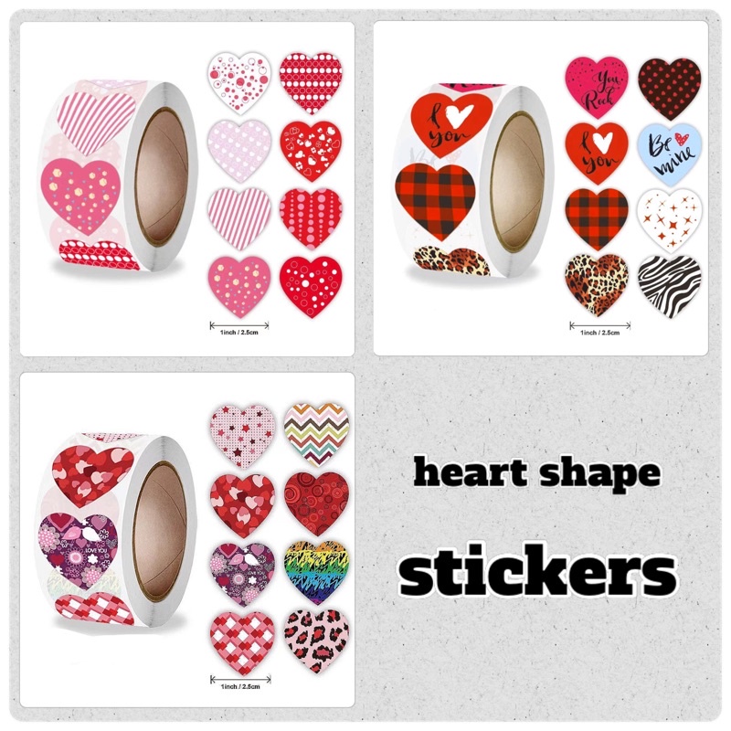 Heart shape stickers (500pcs per roll) | Shopee Philippines