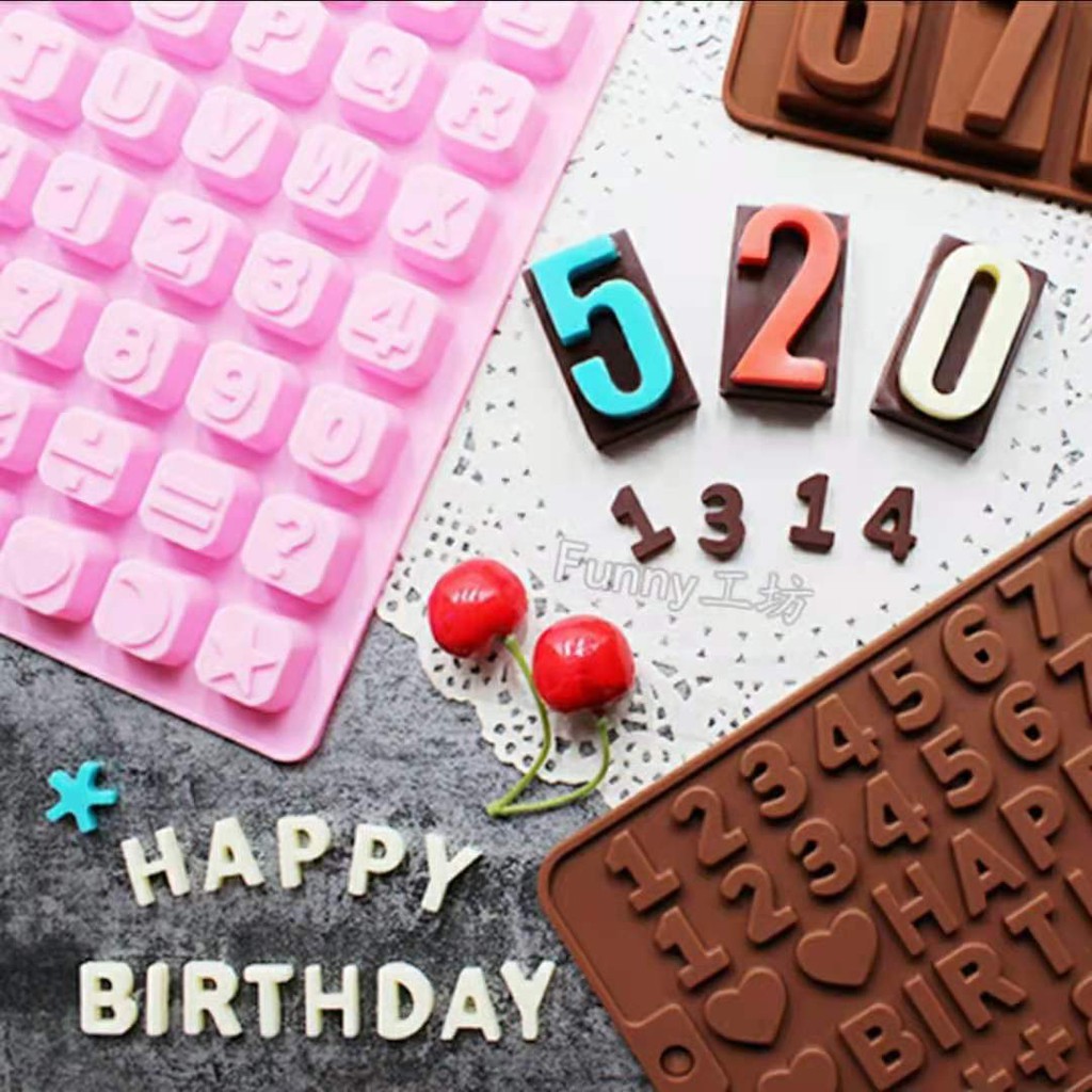 [WAWA] Happy birthday numbering alphabet jelly chocolate silicone mould ...