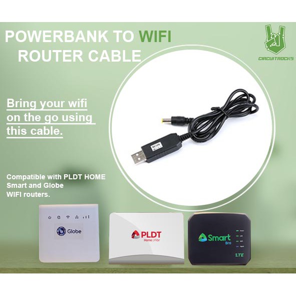 Circuitrocks WiFi to Powerbank Cable for Pldt Home WiFi 5v to 12v step ...
