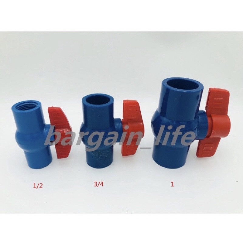 PVC Blue Ball Valve Plain 1/2" - 3/4" - 1inch GoodQuality | Shopee ...