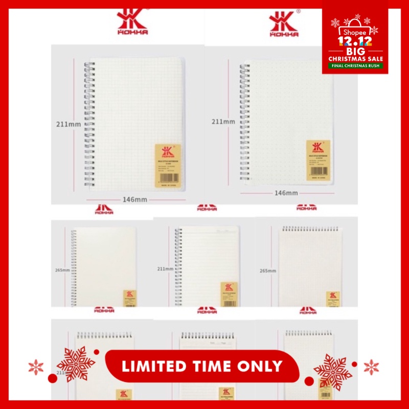 HOKKA Mu-ji Spring Styled Notebook A6/A5/B5 With Garter | Shopee Philippines