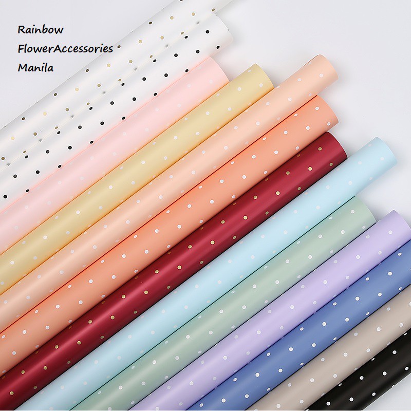 Flower Bouquet Wrapper XXY-11 Mini Dots Pattern 20pcs per pack | Shopee ...