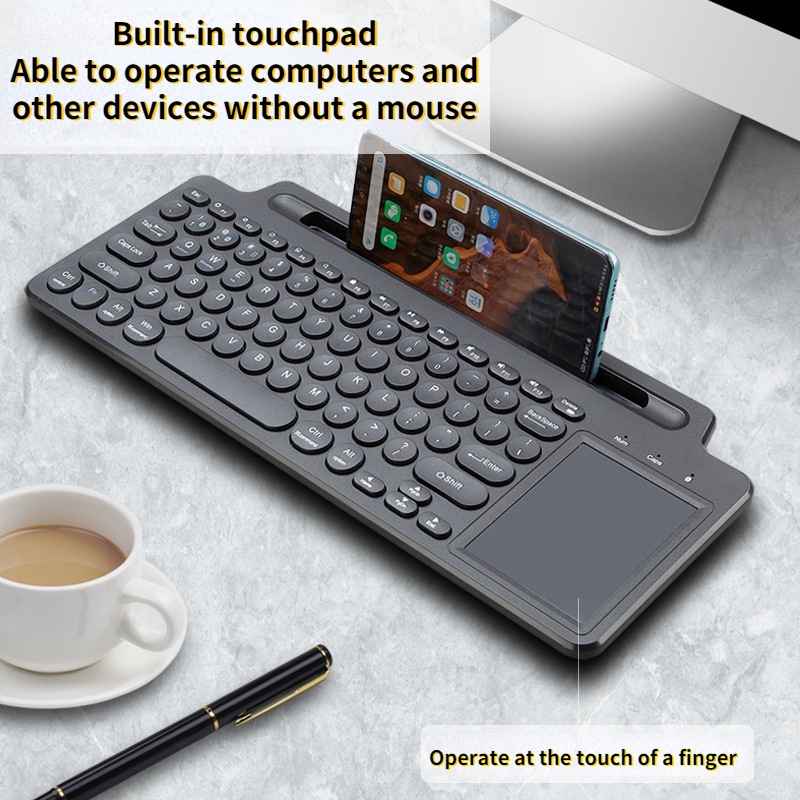 Wireless Keyboard With Touchpad Bluetooth+2.4G Dual Mode | Shopee ...