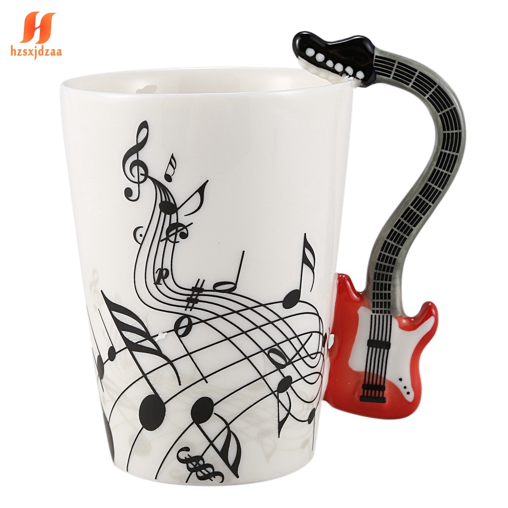 COD Ready Stock H8PH Guitar Ceramic Mug Coffee Tea Cups Red Guitar ...