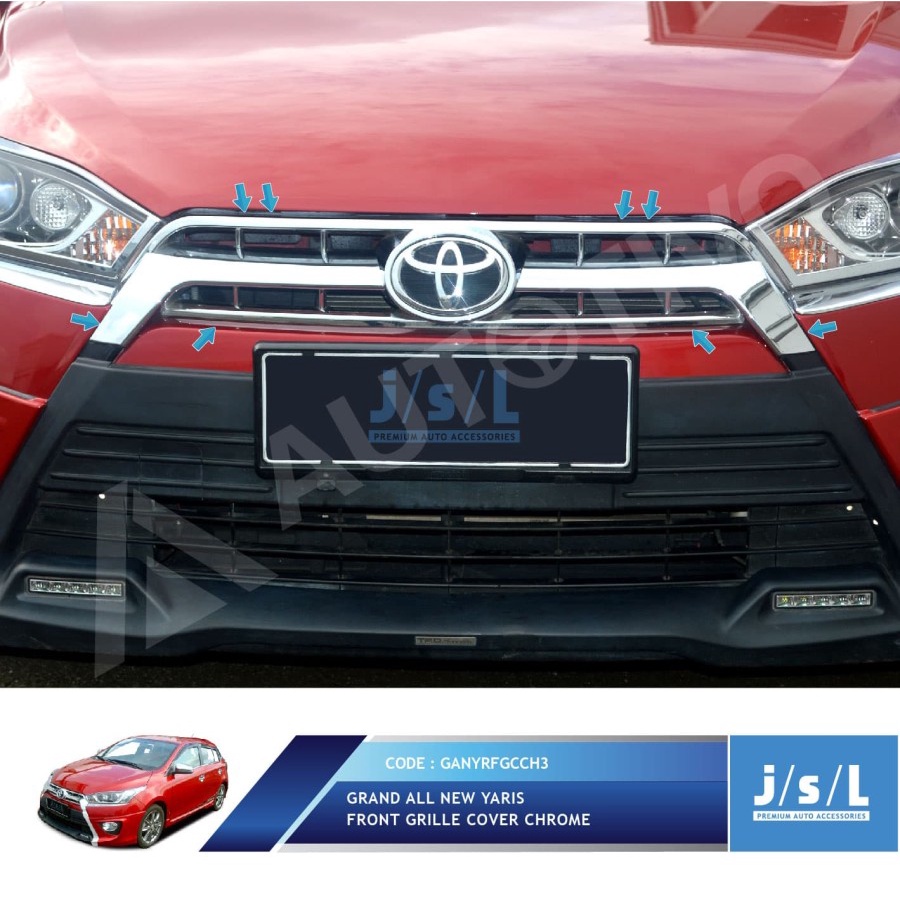 Front Grill Cover / Front Grille Grand Toyota All New Yaris Chrome ...