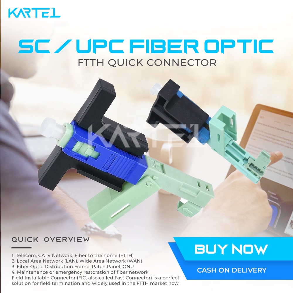 SC / UPC Fiber Optic Fast Connector Butterfly SC Connector FTTH Quick ...