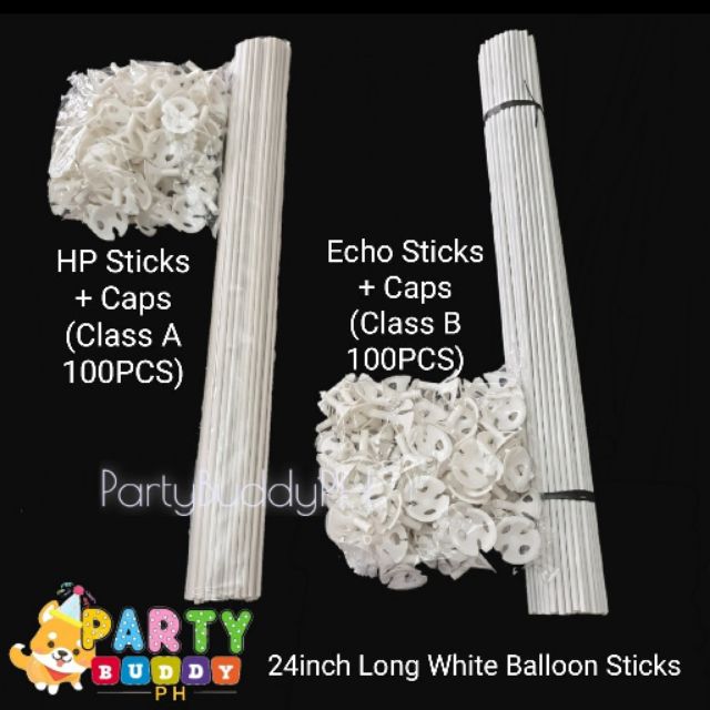 New♨️! 24inch 100pcs Long White Balloon Sticks Party Sticks | Shopee ...