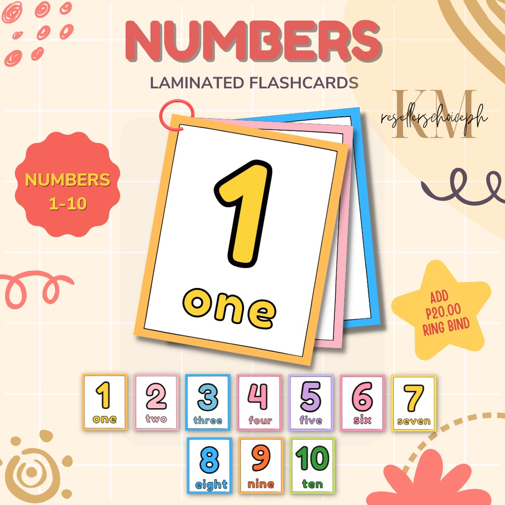 Laminated Flashcards NUMBERS 1-10 | Shopee Philippines
