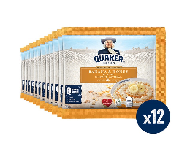 Quaker Flavored Oatmeal Banana & Honey 33g (Pack of 12) | Shopee ...