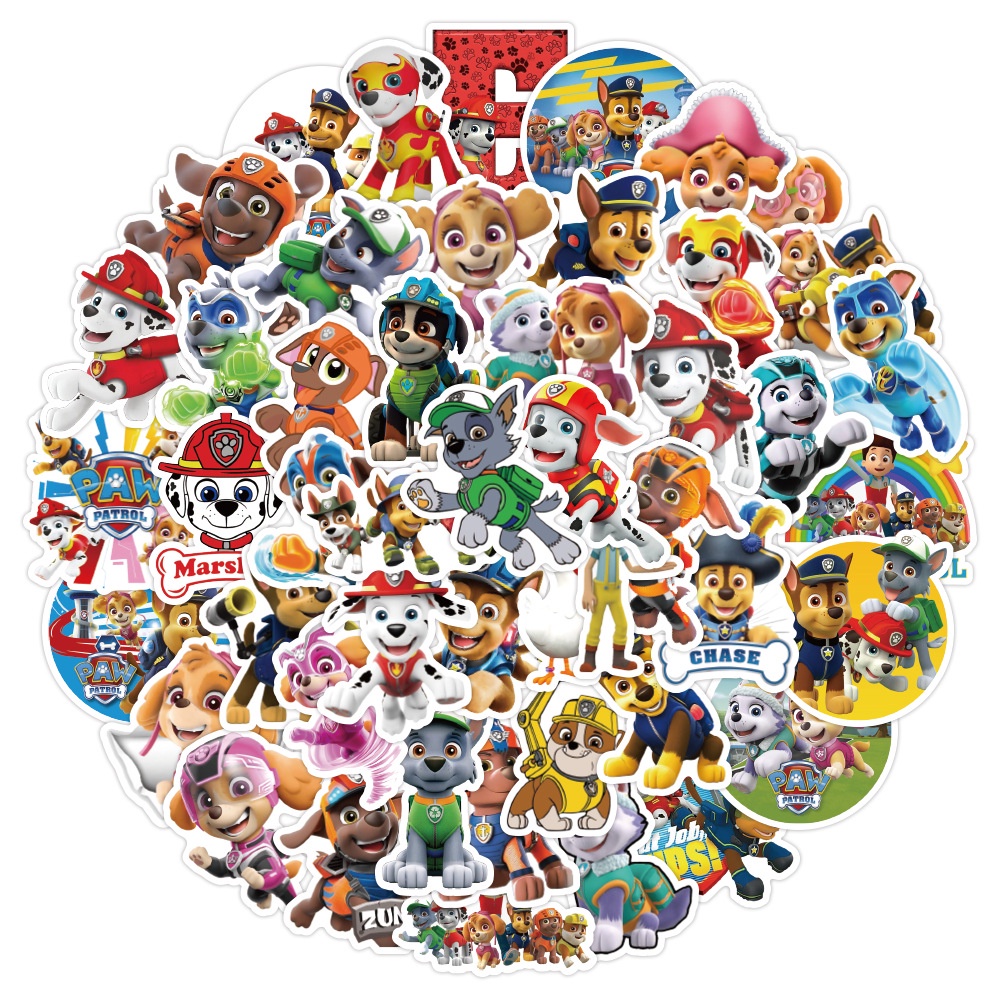 Y&P| PAW Patrol Stickes Cartoon Waterproof Graffiti Stickers Pack, 50 ...