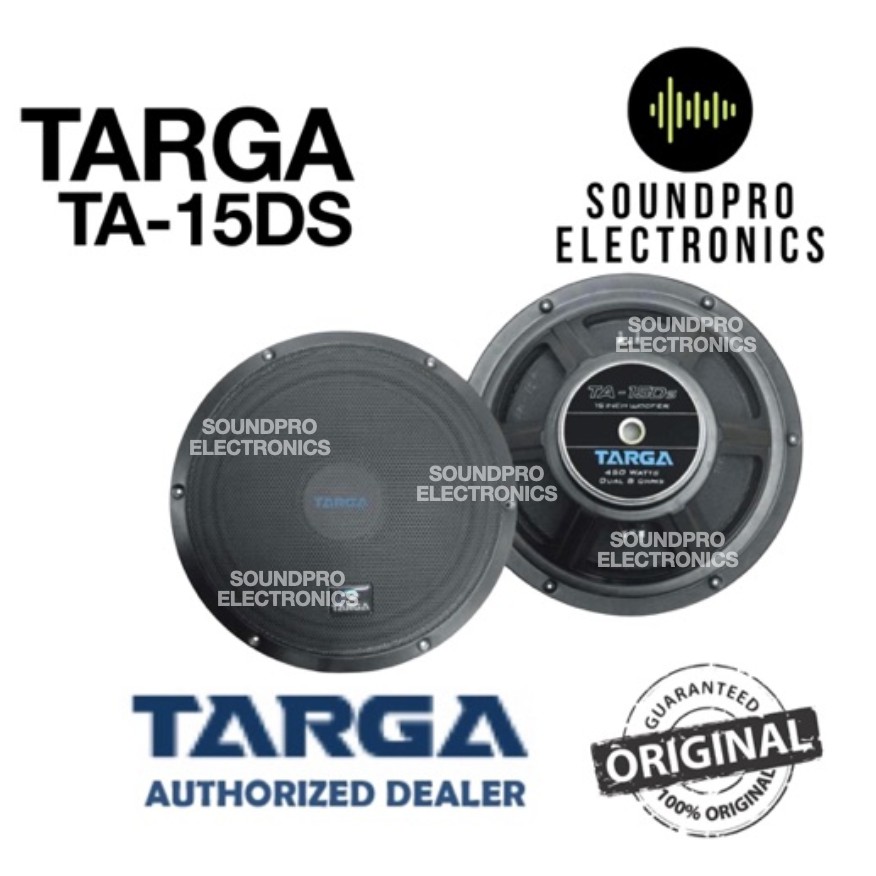 Targa TA-15DS 15” Professional Woofer Speaker 450W DUAL TERMINAL ...