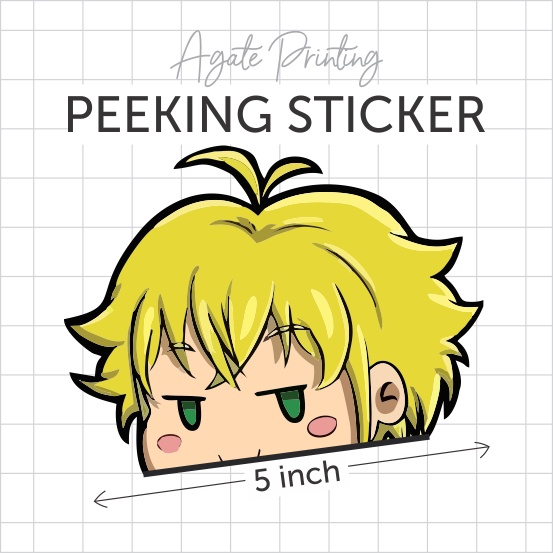 Seven Deadly Sins: Meliodas Peeking Stickers Peekers Vinyl Laminated ...