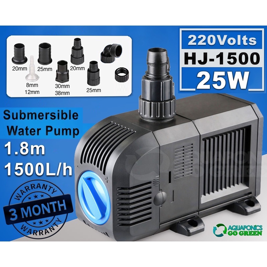 220 Volts | Sunsun HJ-1500 | Submersible Aquaponics | Aquarium ...