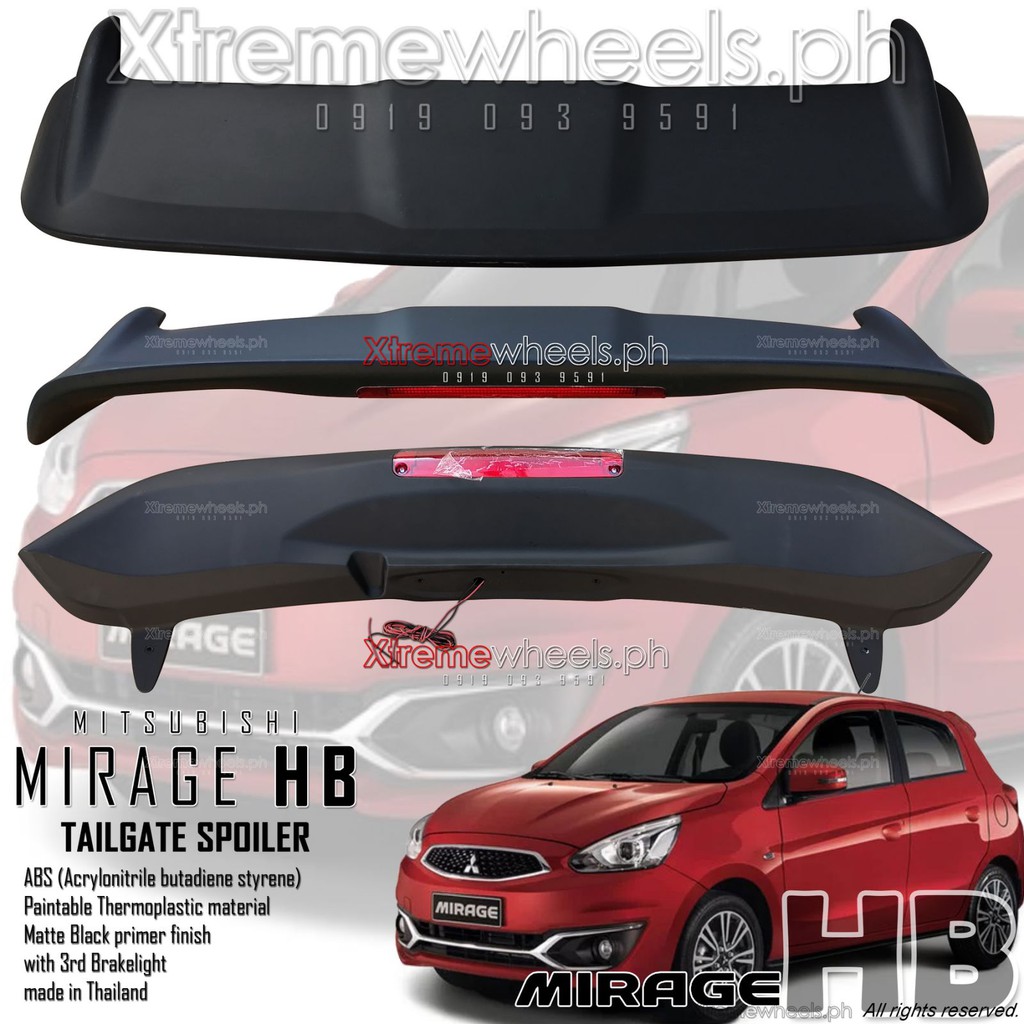 Mitsubishi Mirage Hatchback 2013-2025 Rear Bumper Spoiler No paint ( PAINTABLE ) WY021 | Shopee ...