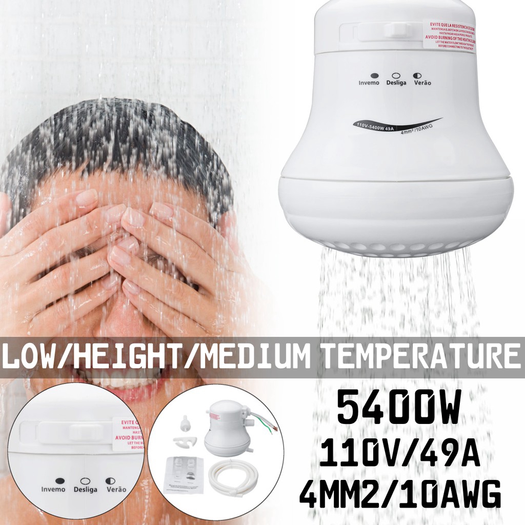110V/220V Electric Shower Head Instant Water Heater Temperature ...
