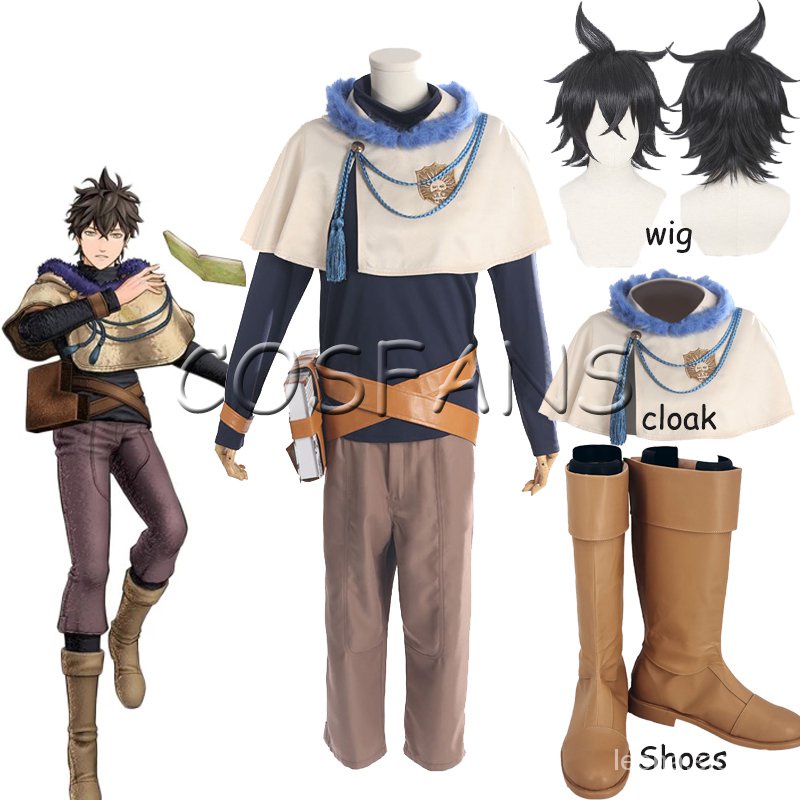 Anime Black Clover Yuno Grinbellor Cosplay Costumes Uniform Full Sets ...