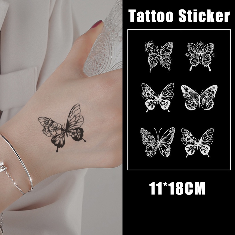 【SUN】Tattoo Sticker Waterproof Long Lasting Butterfly Fake Tattoo Magic ...