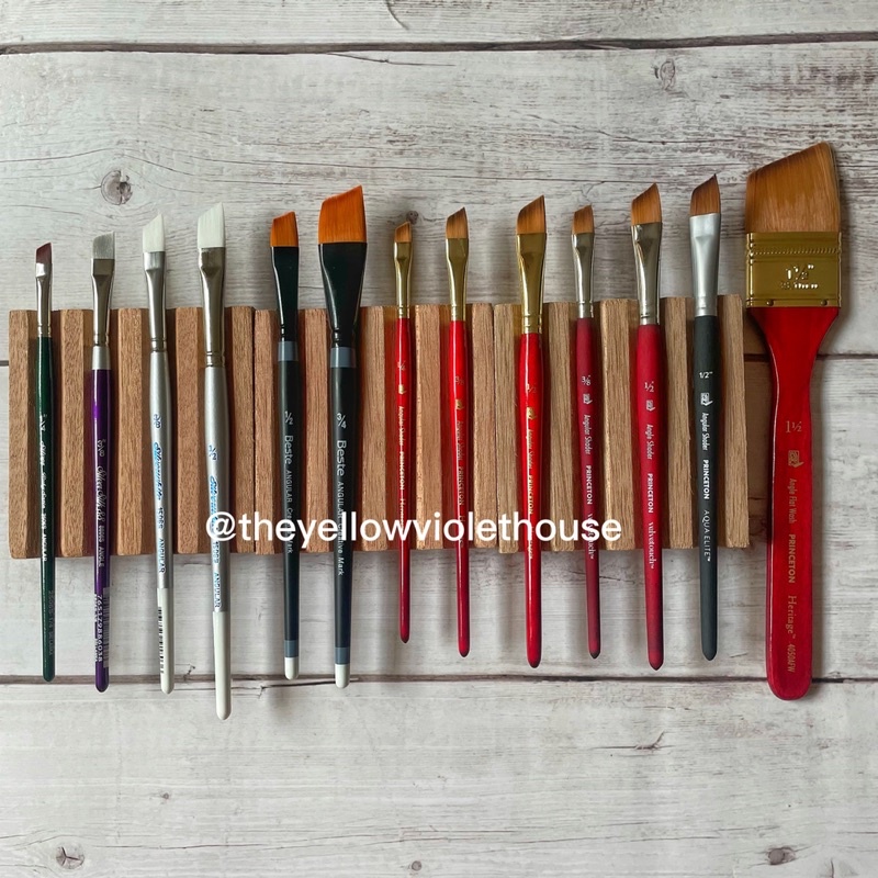 Angular/Angle Paintbrushes for Watercolor, Acrylics, Oil and Gouache ...
