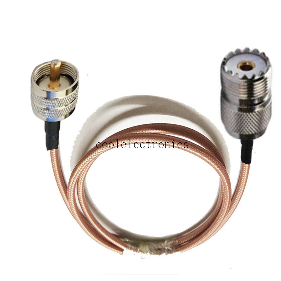 RG142 Cable UHF pl259 Male to UHF so239 Female RF Crimp Coax Pigtail ...