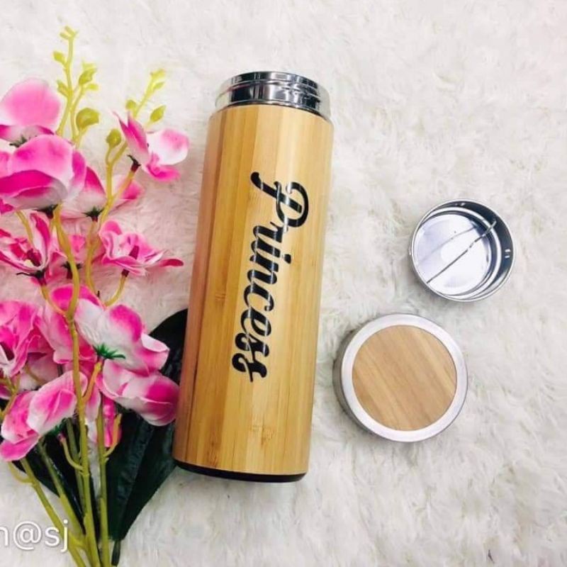 PERSONALIZED Bamboo Tumbler Vacuum Insulated 350ml 400ml 500ml ...
