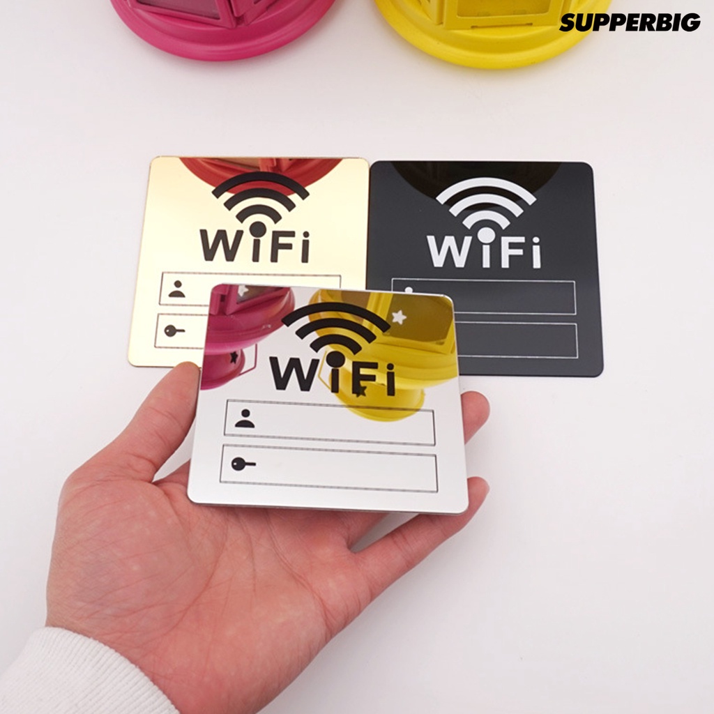 SUPP WiFi Signage Sticker Mirror Surface Account Password Acrylic WiFi ...