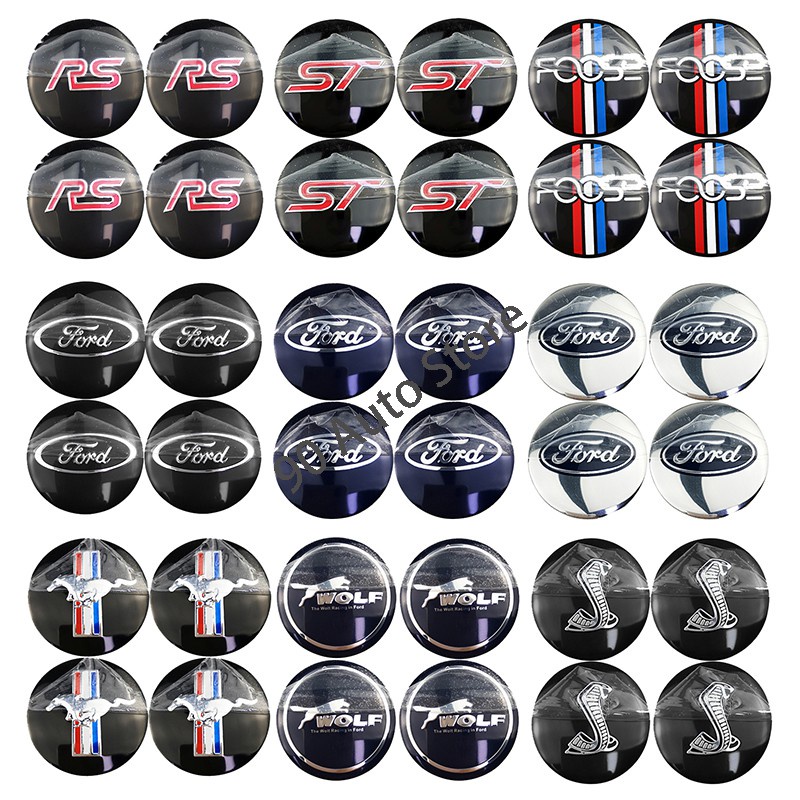 4pcs/set 56mm Wolf Shelby FOOSE RS ST Car Wheel Center Hub Cap Sticker ...