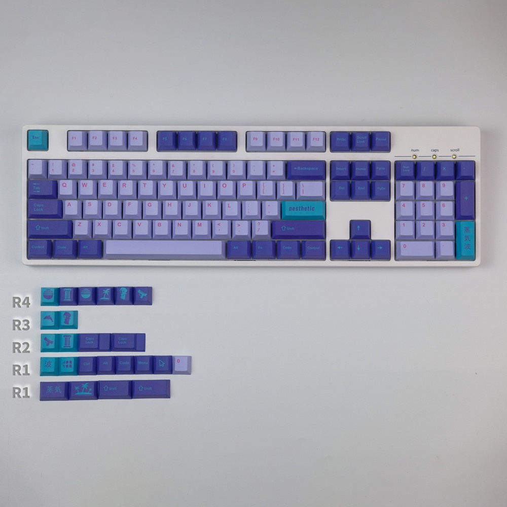 GMK Vaporwave Keycap 128 Keys PBT DYE-Sublimation Mechanical Keyboards ...