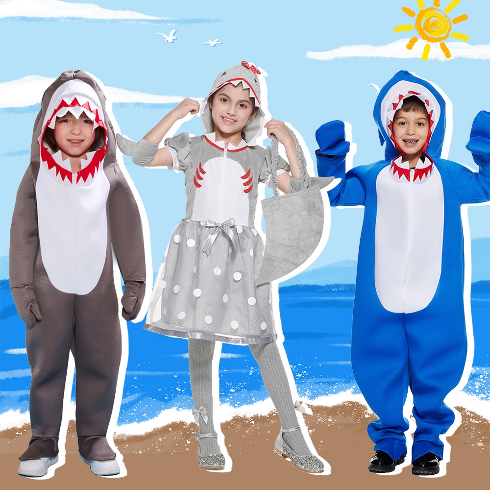 COD Kids Cute Shark Costume Boys Girls Ocean Animal Cosplay Outfit ...