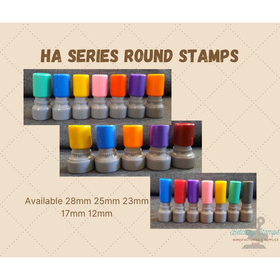 Betchay Stamp HA Mini Round Self Inking Stamp for Loyalty Cards. Avail ...