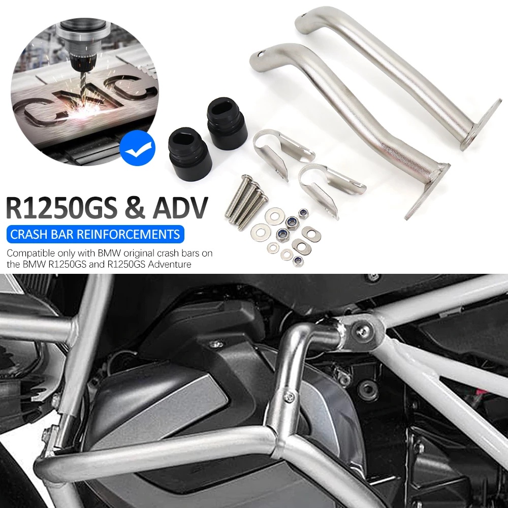 New For BMW R1250GS ADV ADVENTURE GSA Motorcycle Silver Lower Crash Bar ...