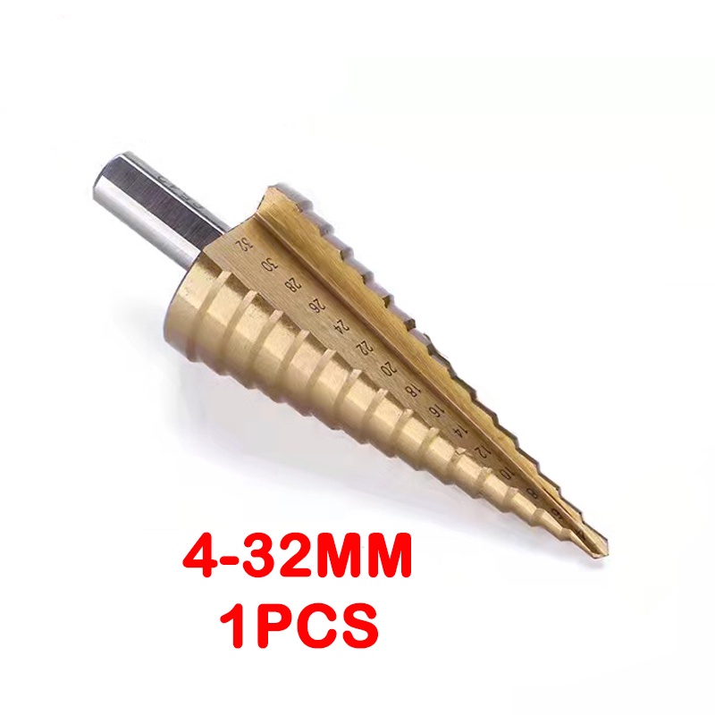 1PCS HSS HIGH SPEED STEEL TITANIUM HEX SHANK STEP DRILL BIT 4mm-32mm ...