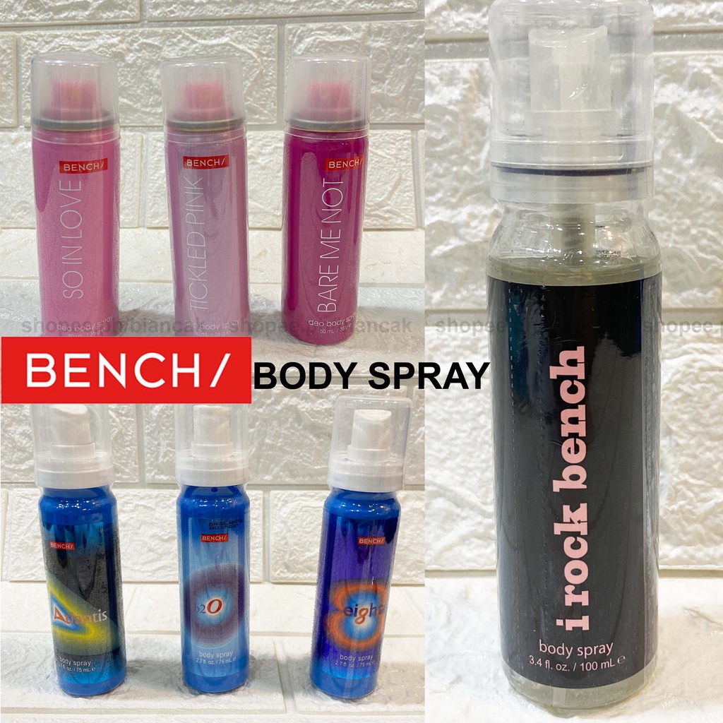 BENCH BODY SPRAY 50ML 75ML 100ML LOVE, BARE, TICKLED PINK, ATLANTIS ...